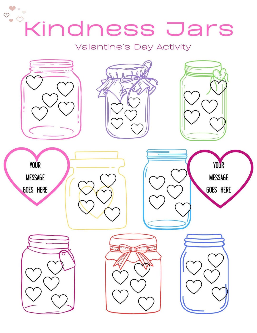 Kindness Jars Valentines Day Activity Bulletin Board Idea - Etsy
