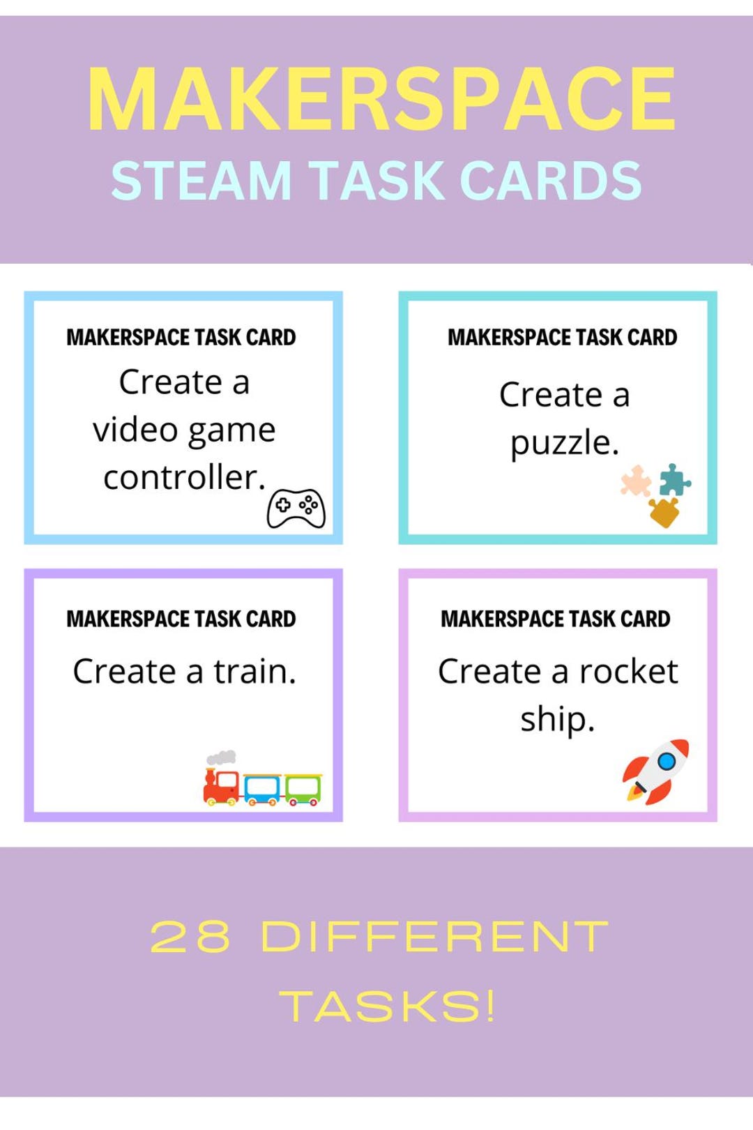 STEM STEAM Maker Space Task Challenge Cards - Etsy