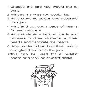 Kindness Jars Valentines Day Activity Bulletin Board Idea - Etsy