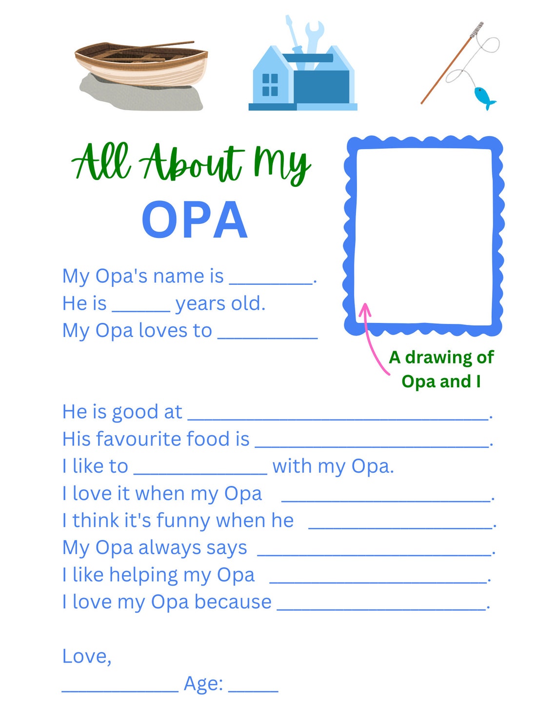 All About My Opa Digital Printable - Etsy