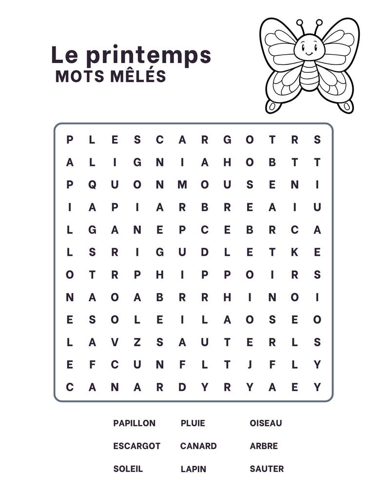 Le Printemps: No-prep French Spring Activities – Printable Worksheets ...