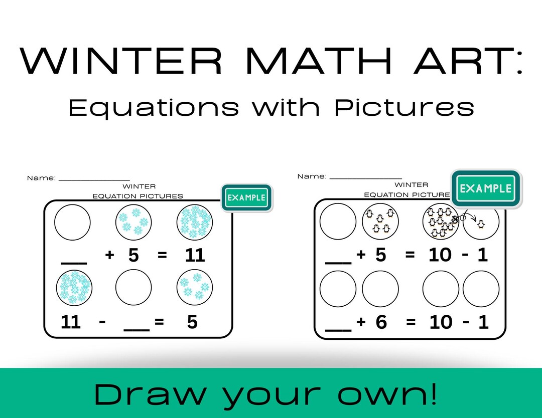 Winter Holiday Math Art Equations Printable – Fun and Festive Math ...