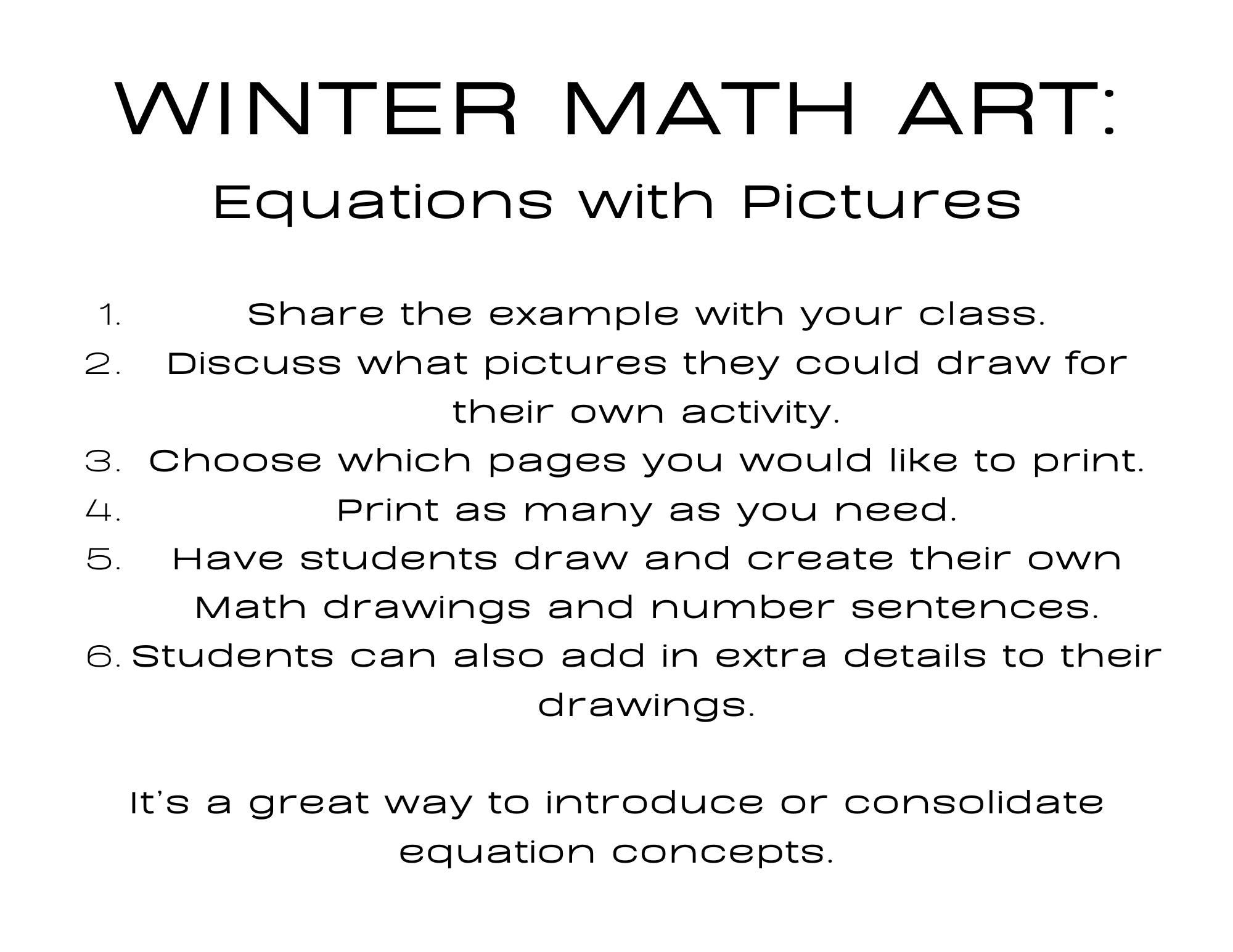 Winter Holiday Math Art Bundle – Symmetry, Multiplication, and Equation ...