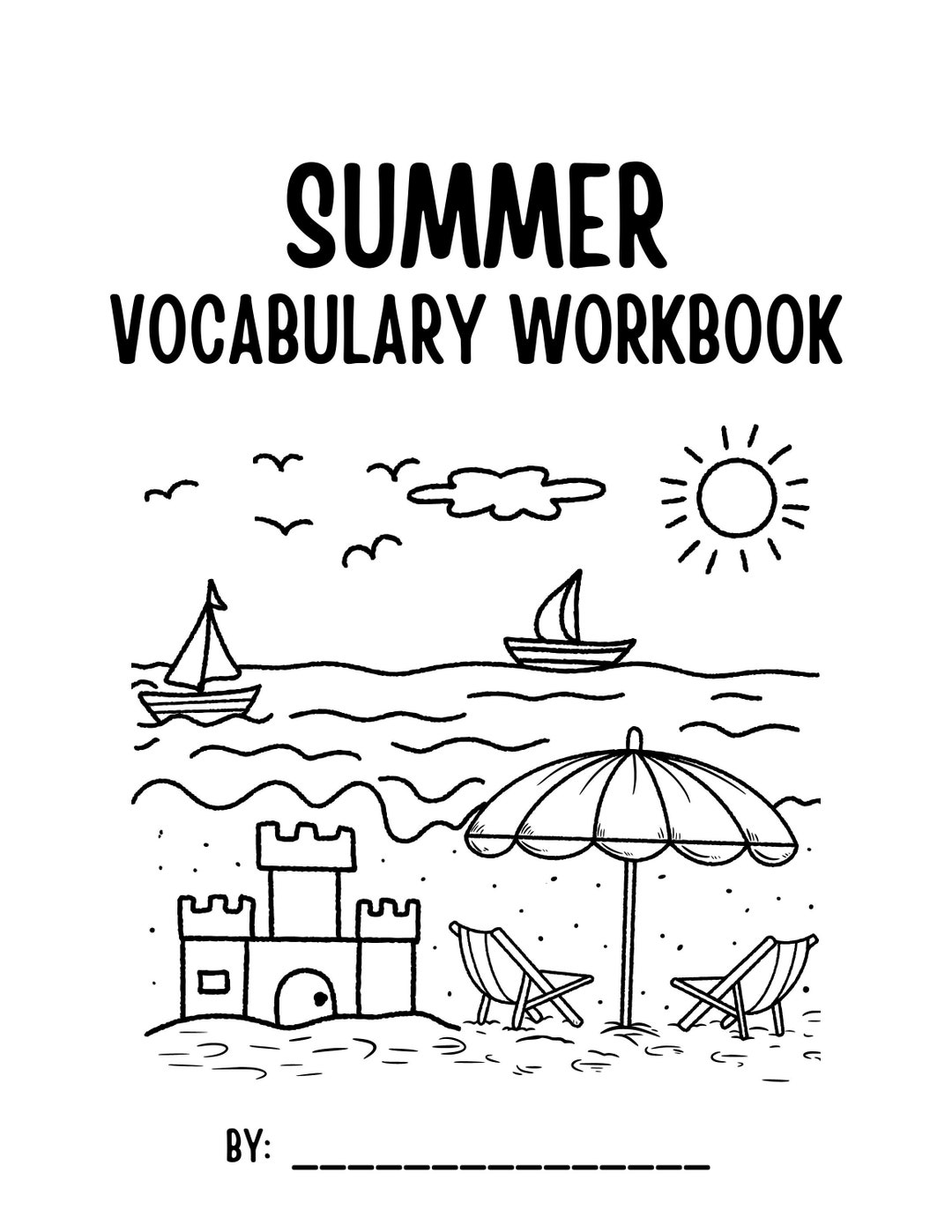 Summer Vocabulary Workbook - ESL or Primary Grades *DIGITAL PRINTABLE ...