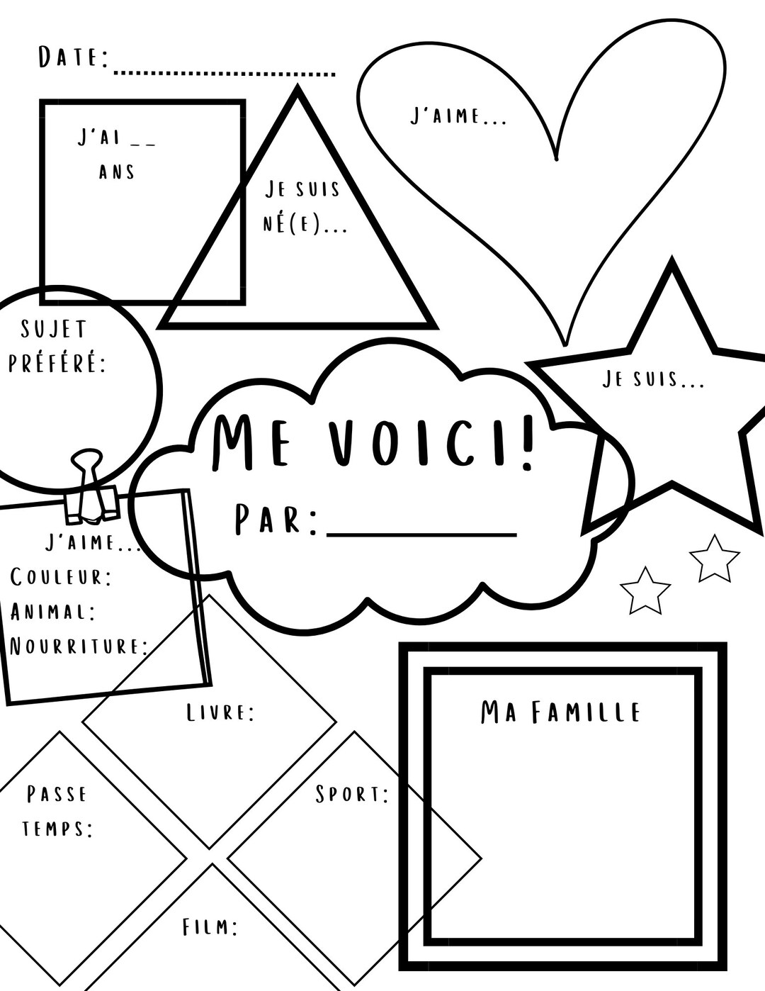 Me Voici - French Printable - Etsy