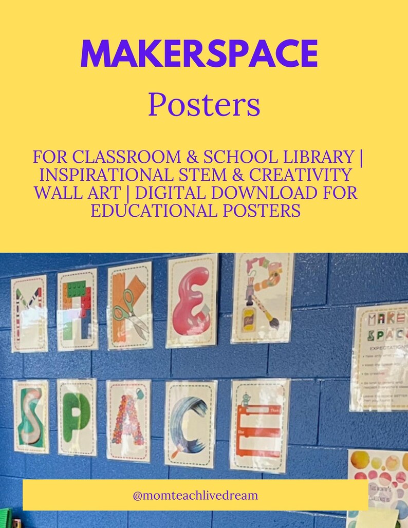 Makerspace Posters Signs for School Library or Classroom - Etsy