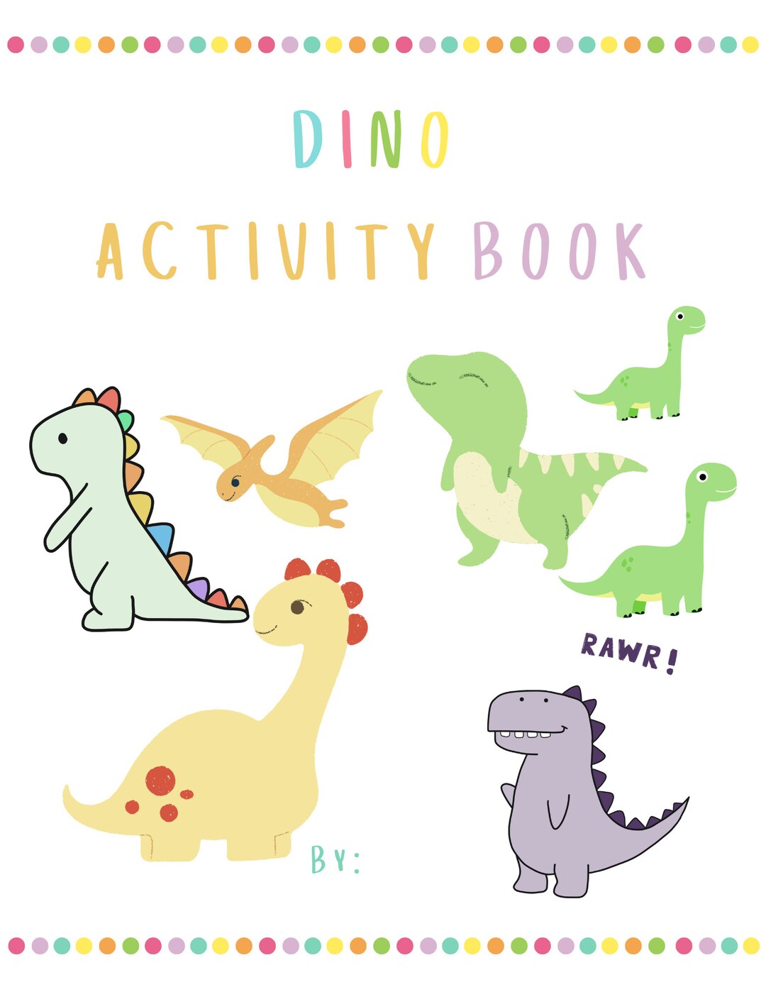 Preschool and Kindergarten Dinosaur Fun Activity Book Digital Download ...