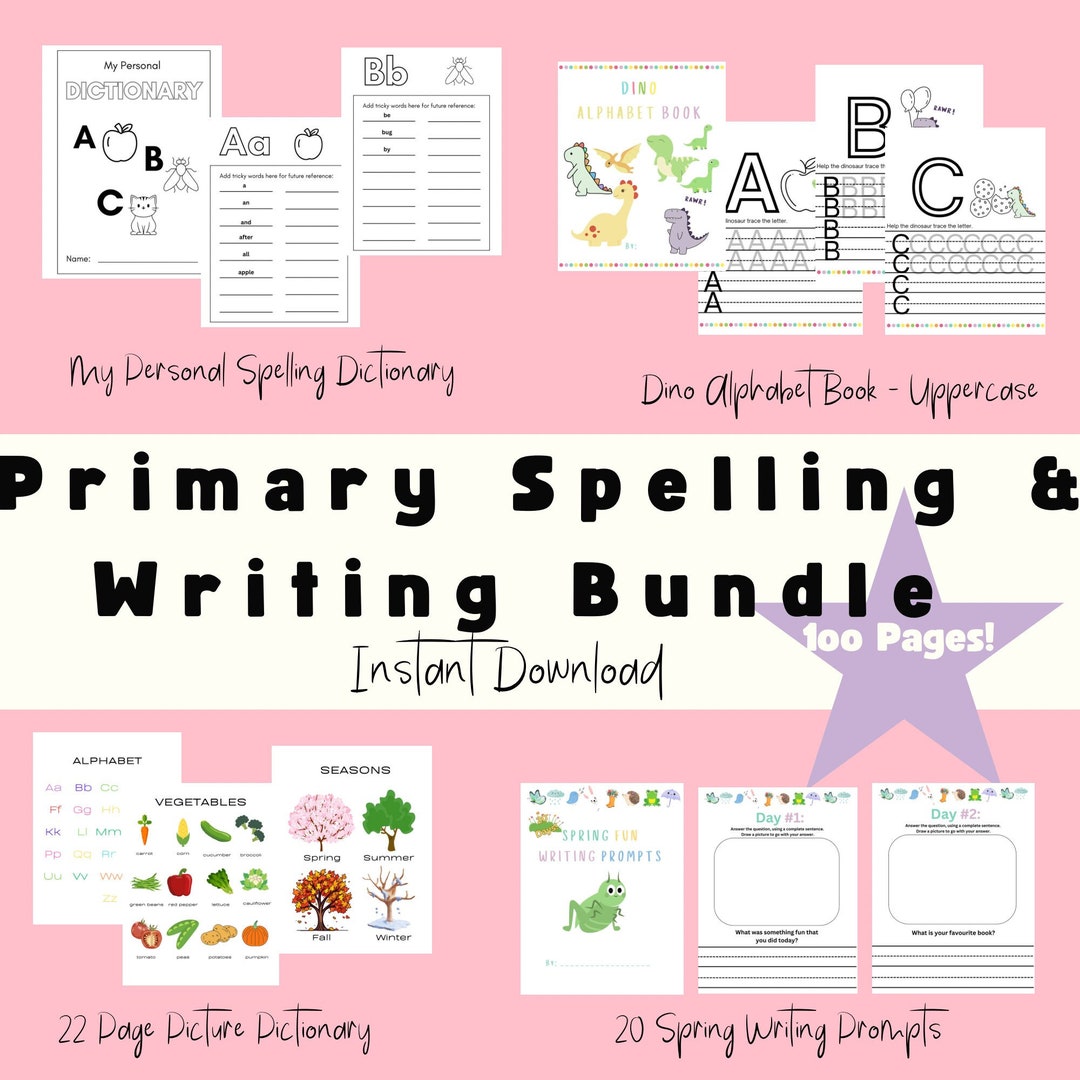 Primary Writing Bundle - ESL - Alphabet - Spelling - Picture Dictionary ...