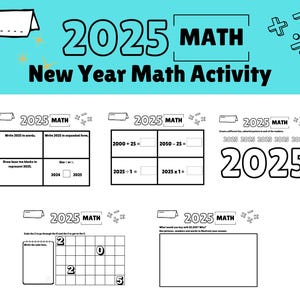2025 New Year Math Activity - Etsy