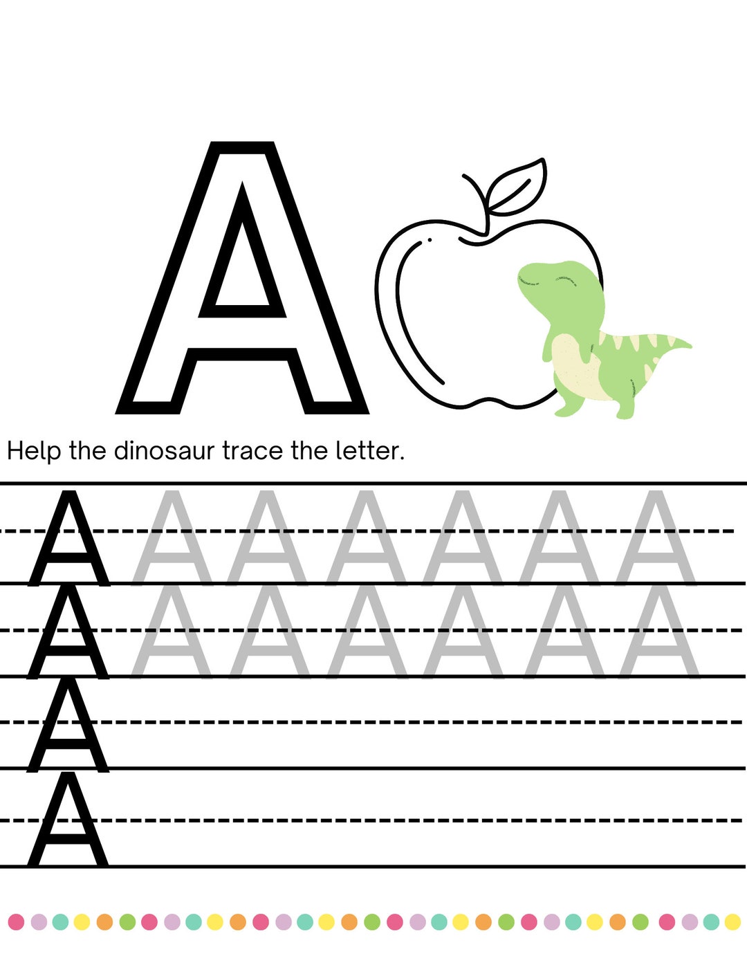 Dinosaur Alphabet Printing Practice Booklet *digital Download* - Etsy