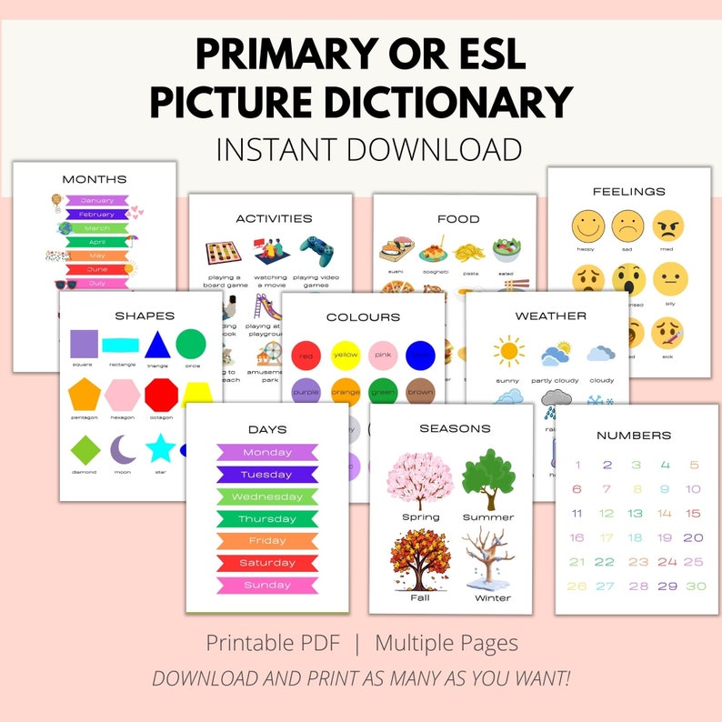 Primary Writing Bundle - ESL - Alphabet - Spelling - Picture Dictionary ...