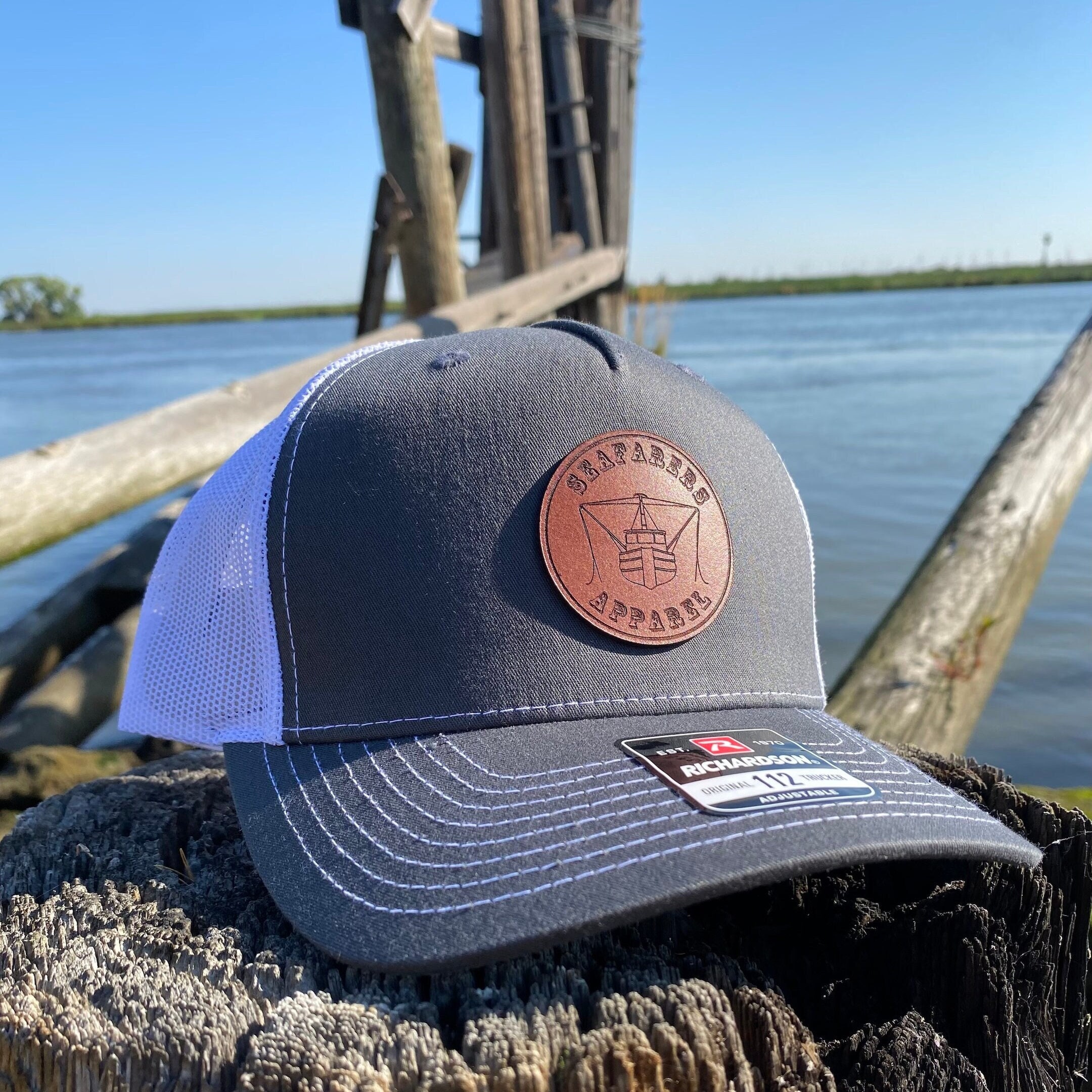 Commercial Fishing Boat Genuine Leather Patched Baseball Cap - Etsy