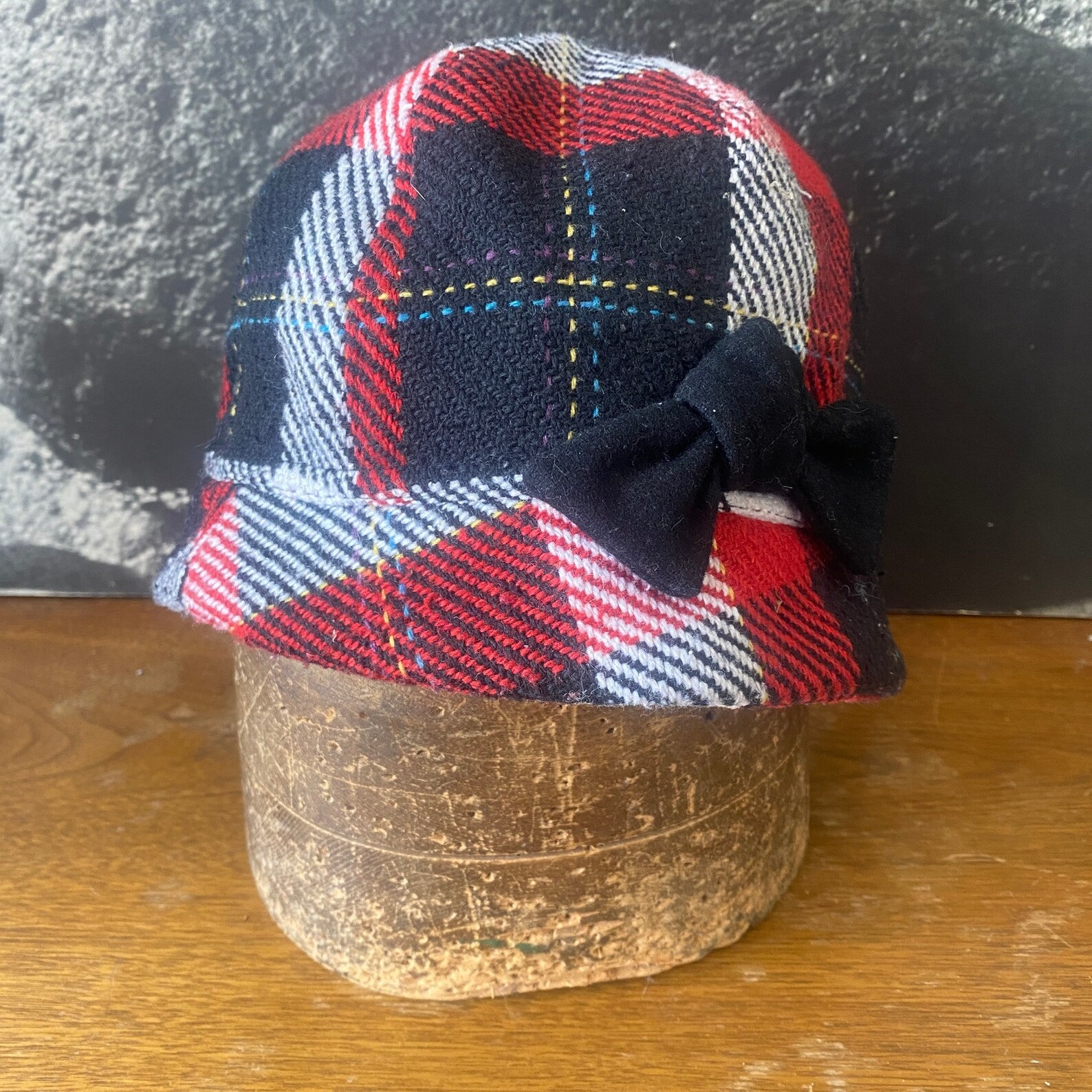 Y2K Kate Landry Red Black Bow Plaid Wool Blend Cabbie Hat - Etsy