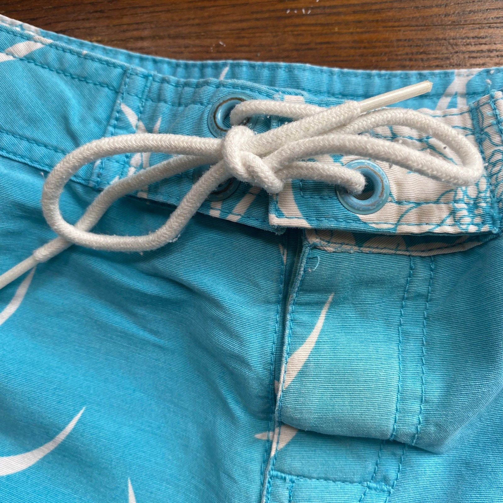 Aqua Blue Floral Cotton Booty Shorts Tie Closure Summer Spring Small - Etsy