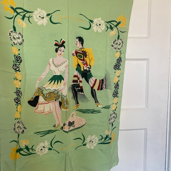Vintage Travel Scarf Mexico El Jarabe Tapatio Hat Dan… - Gem