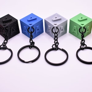 Personalized 3D Cube Keychain · Custom Initial · Single Letter · 3D ...