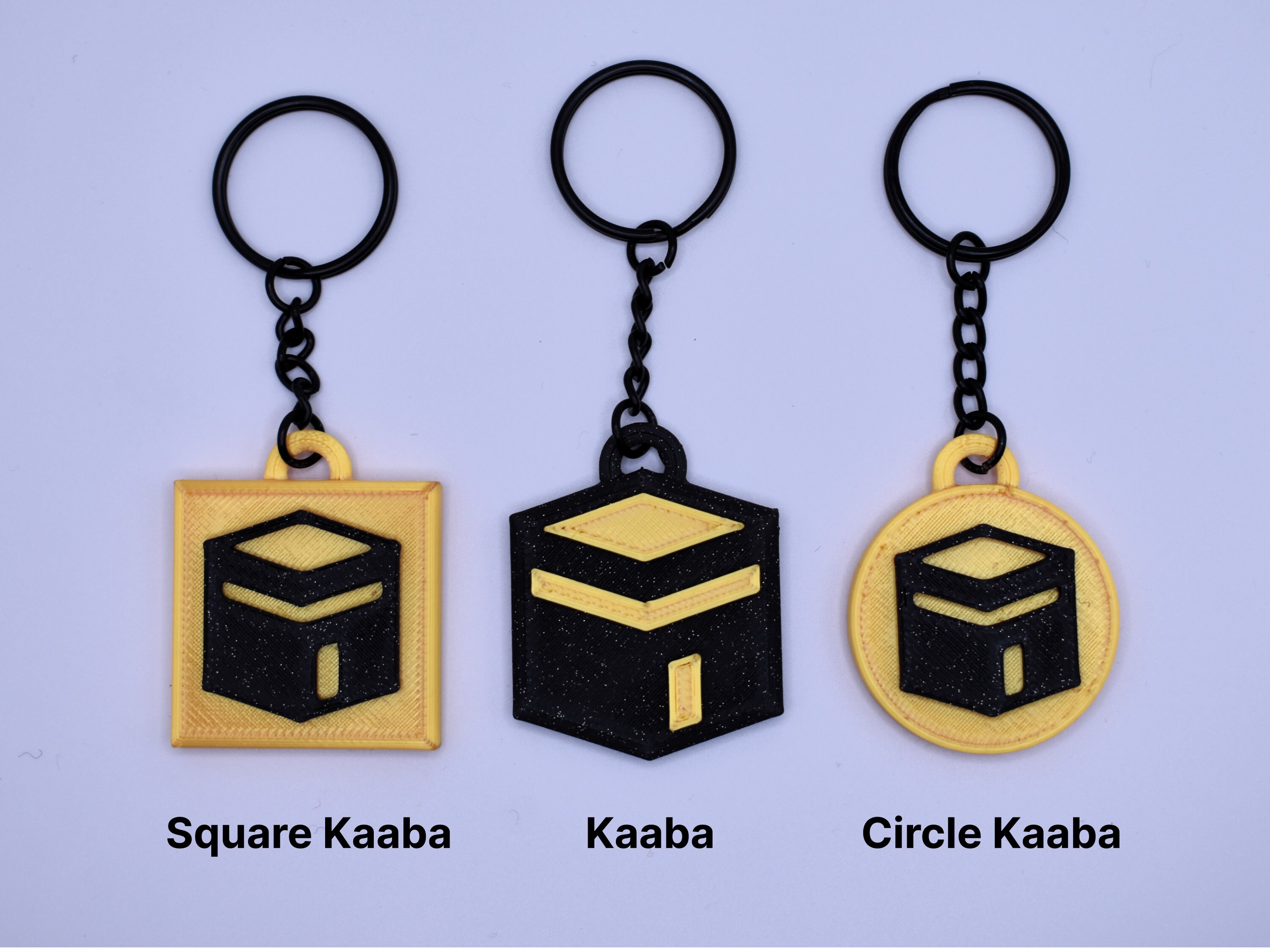 Black and Gold Kaaba Keychain • Embossed 3D Printed • Islamic Eid Gift ...
