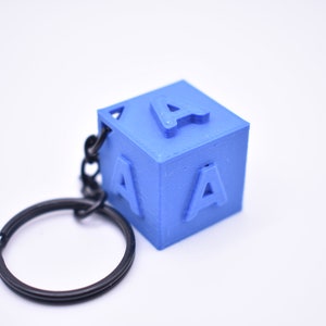 Personalized 3D Printed Cube Keychain • Custom Initial, Made in Canada ...