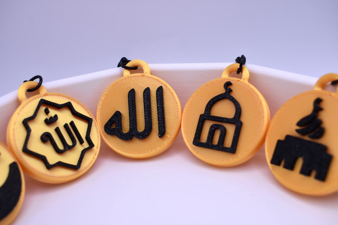 3D Printed Islamic Keychain • Black and Gold Eid Gift - Etsy