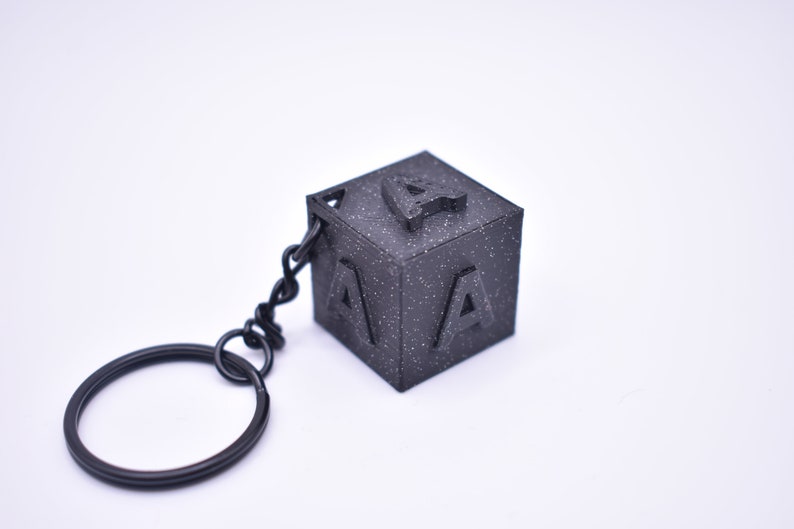 Personalized 3D Printed Cube Keychain • Custom Initial, Made in Canada ...
