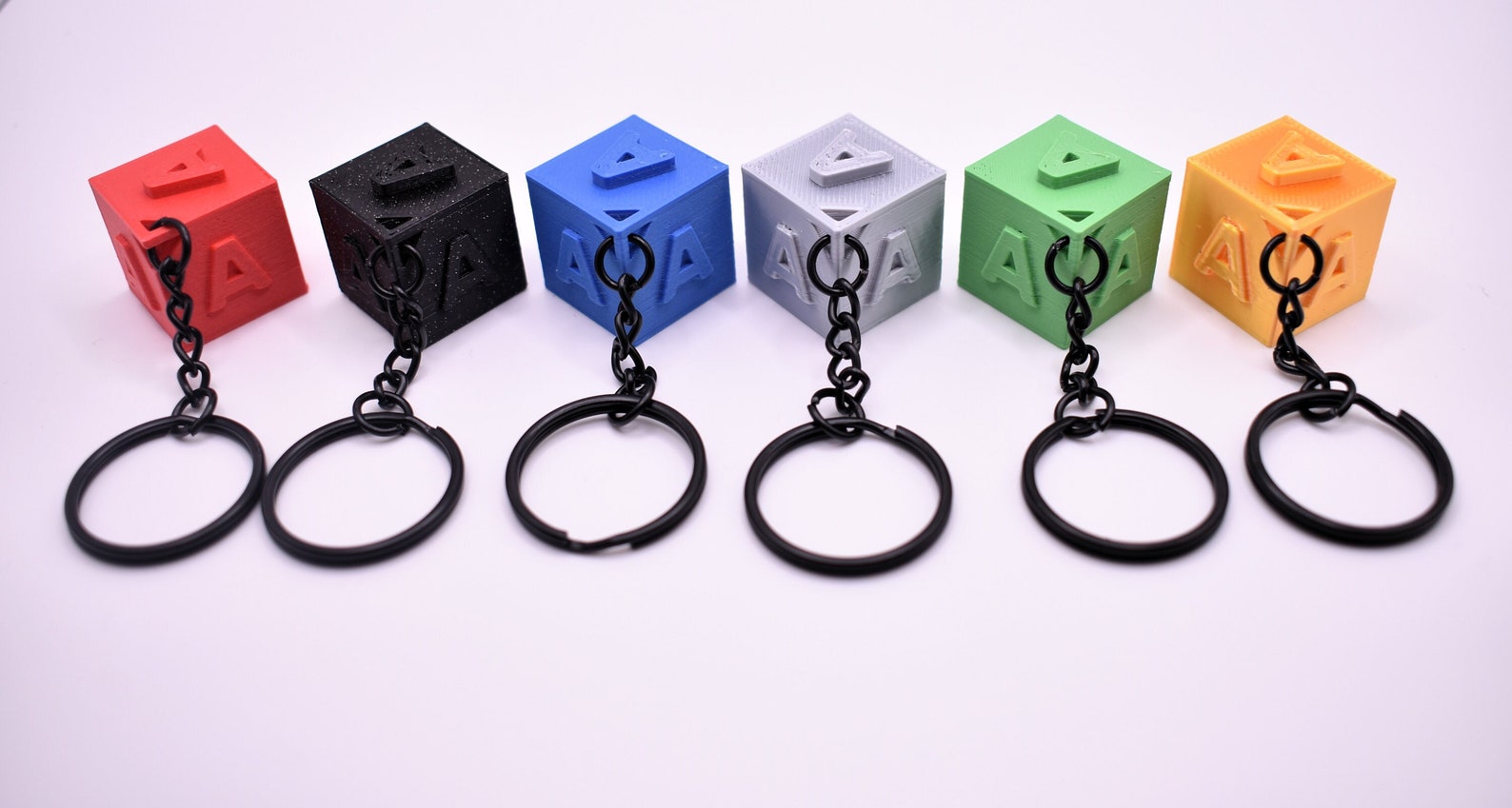 Personalized 3D Cube Keychain · Custom Initial · Single Letter · 3D ...