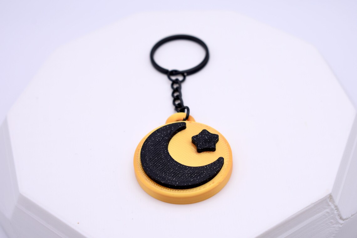 3D Printed Islamic Keychain • Black and Gold Eid Gift - Etsy
