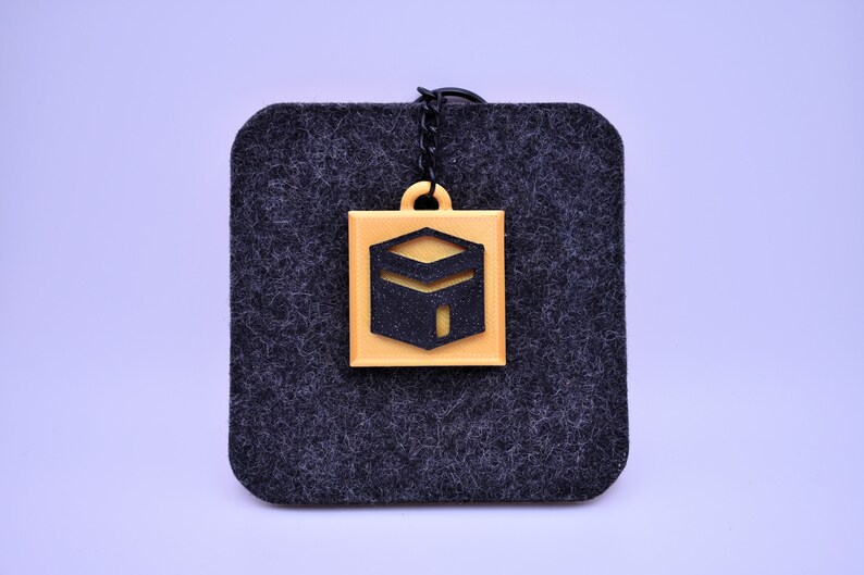 Black and Gold Kaaba Keychain • Embossed 3D Printed • Islamic Eid Gift ...