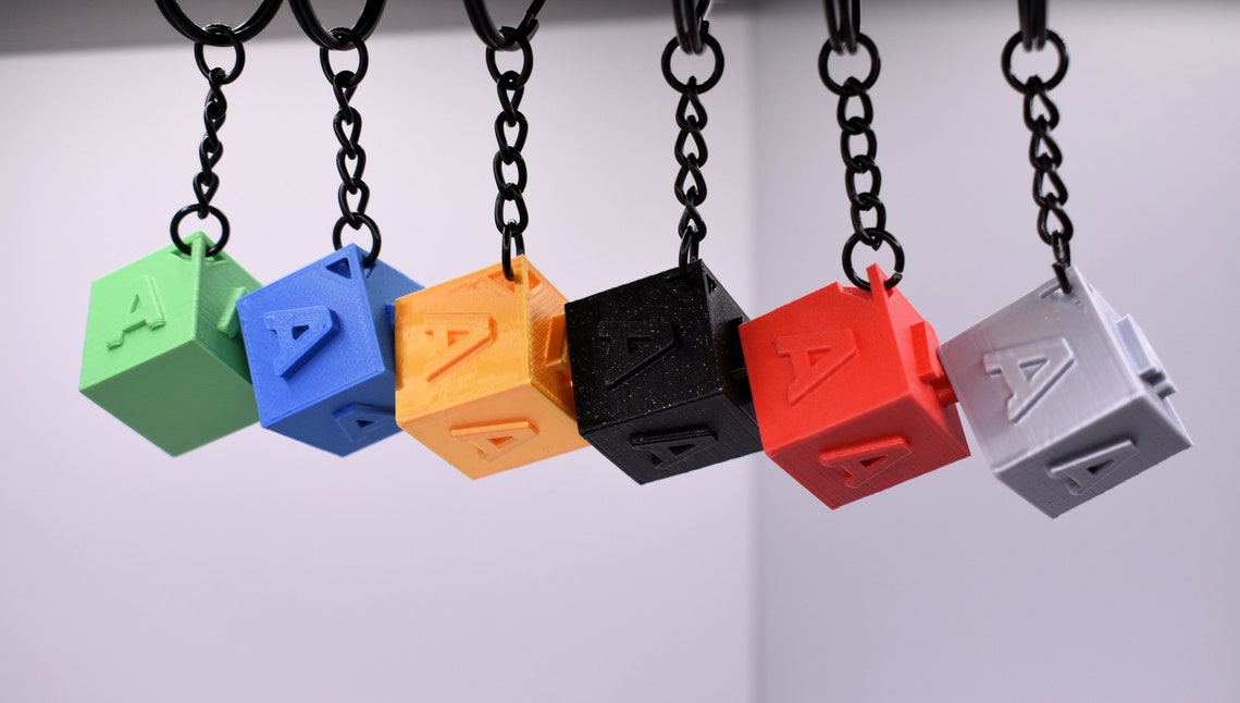 Personalized 3D Cube Keychain · Custom Initial · Single Letter · 3D ...