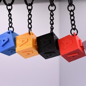 Personalized 3D Printed Cube Keychain • Custom Initial, Made in Canada ...