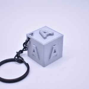 Personalized 3D Cube Keychain · Custom Initial · Single Letter · 3D ...