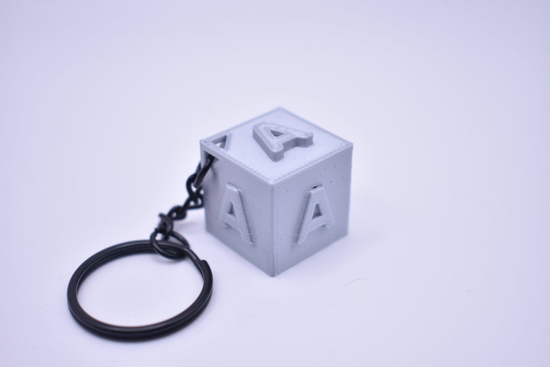 Personalized 3D Cube Keychain · Custom Initial · Single Letter · 3D ...