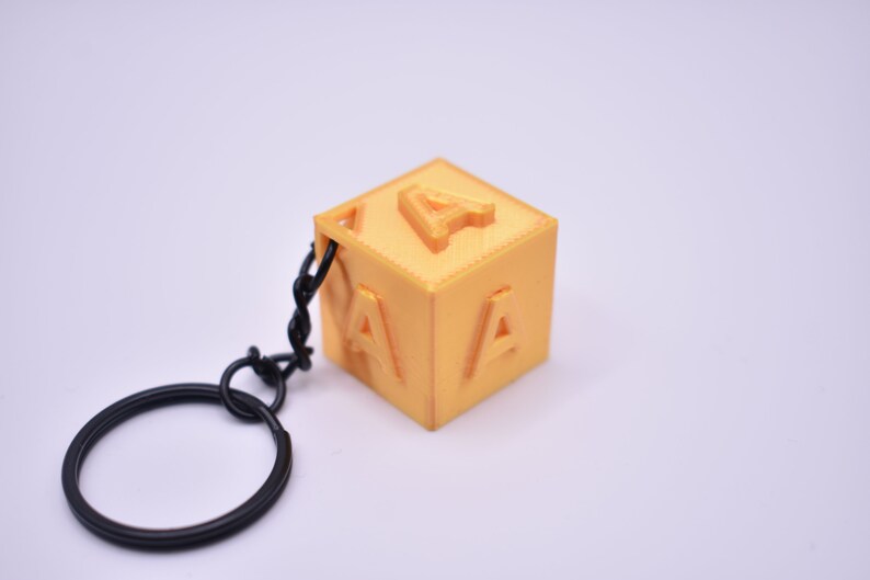 Personalized 3D Cube Keychain · Custom Initial · Single Letter · 3D ...
