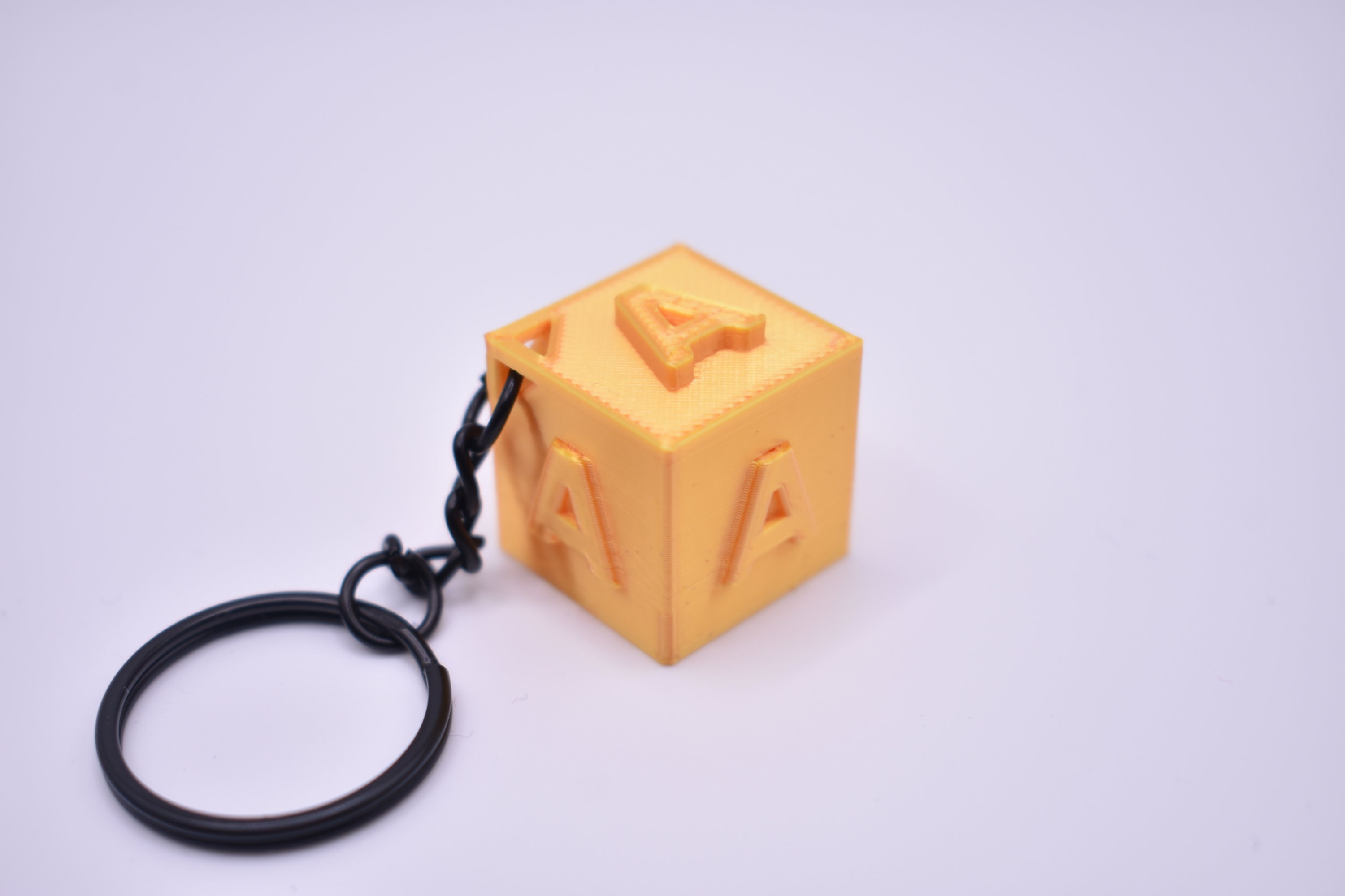 Personalized 3D Printed Cube Keychain • Custom Initial, Made in Canada ...