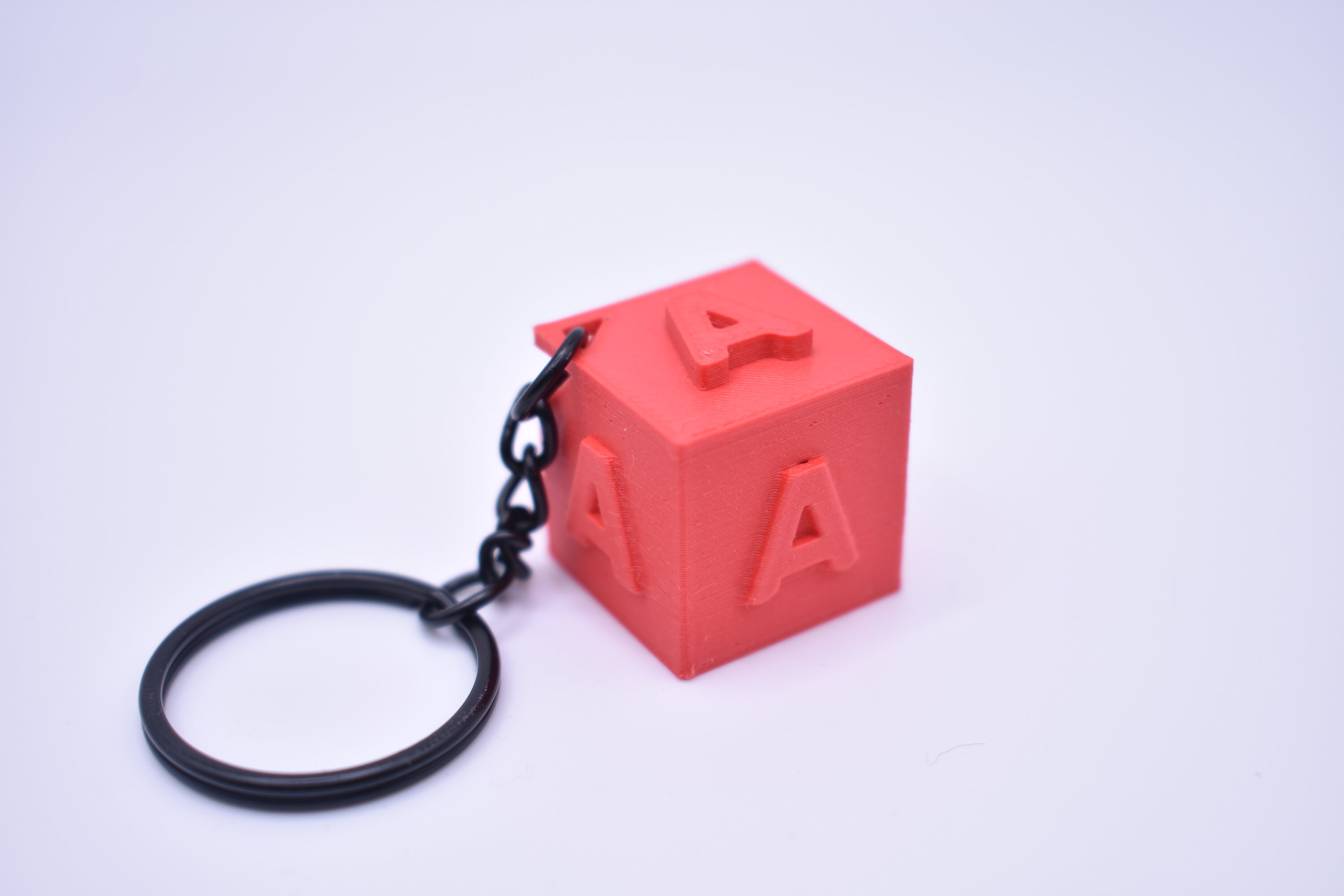 Personalized 3D Cube Keychain · Custom Initial · Single Letter · 3D ...