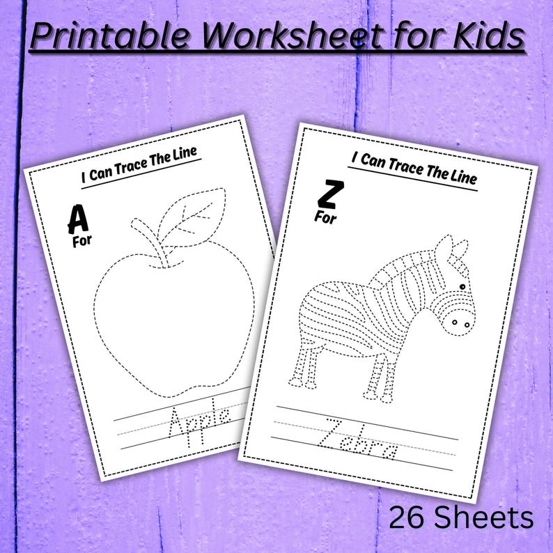 26 Jumbo Tracing Worksheets, Printable Preschool Trace Pages ...
