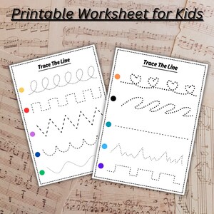 10 Preschool Line Tracing Worksheets Bundle, Line Trace Page Printable ...