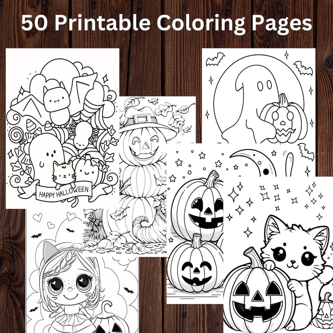 50 Halloween Printable Coloring Pages Kids Halloween Printable Coloring ...