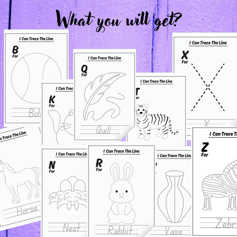 26 Jumbo Tracing Worksheets, Printable Preschool Trace Pages ...