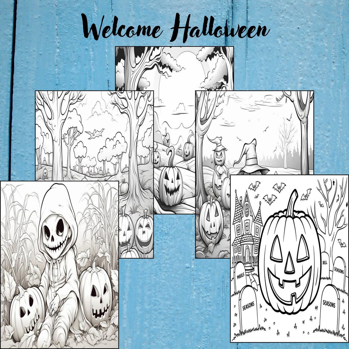 50 Halloween Printable Coloring Pages Kids Halloween Printable Coloring ...