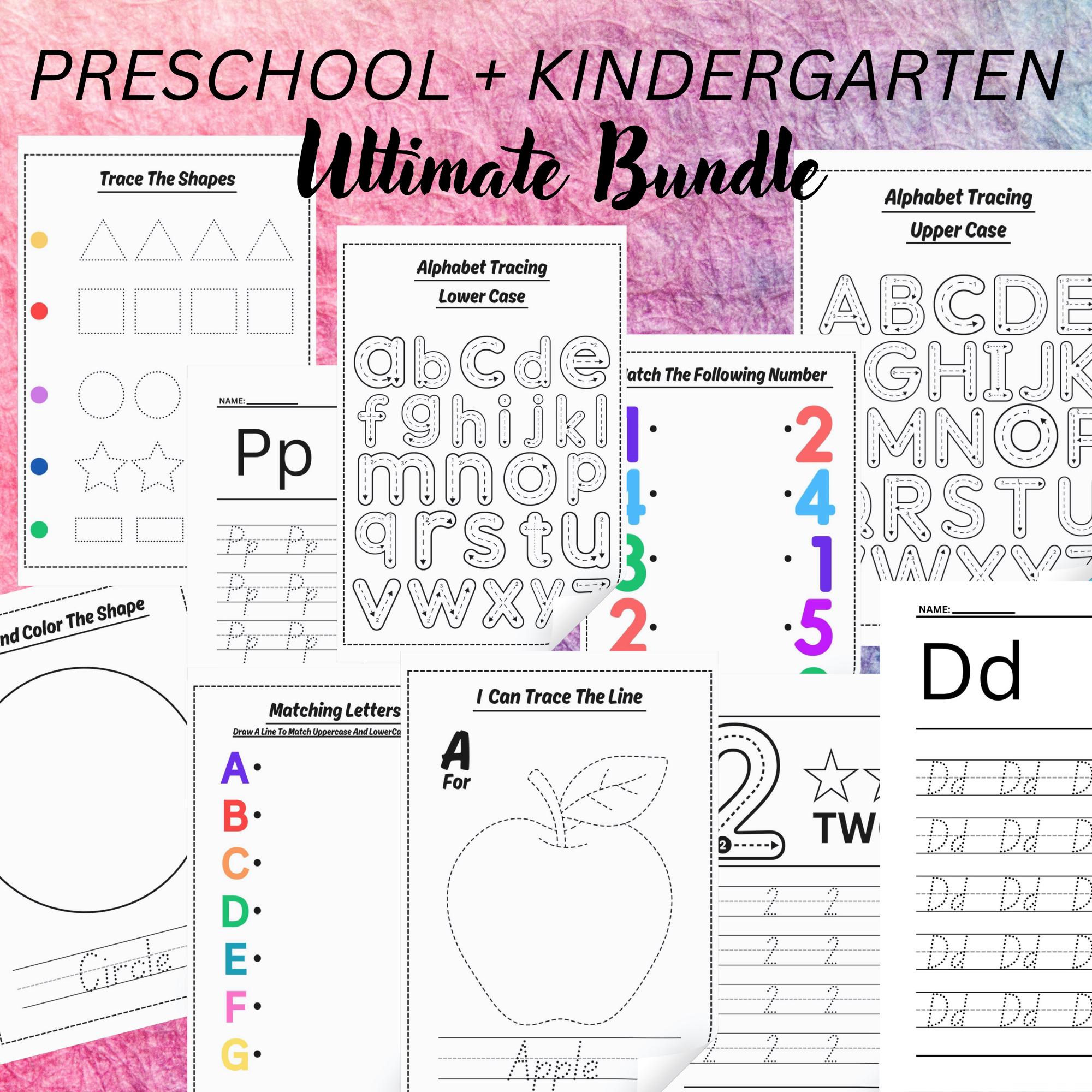 Preschool Pre-k + Kindergarten Learning Bundle | Printable Activity ...