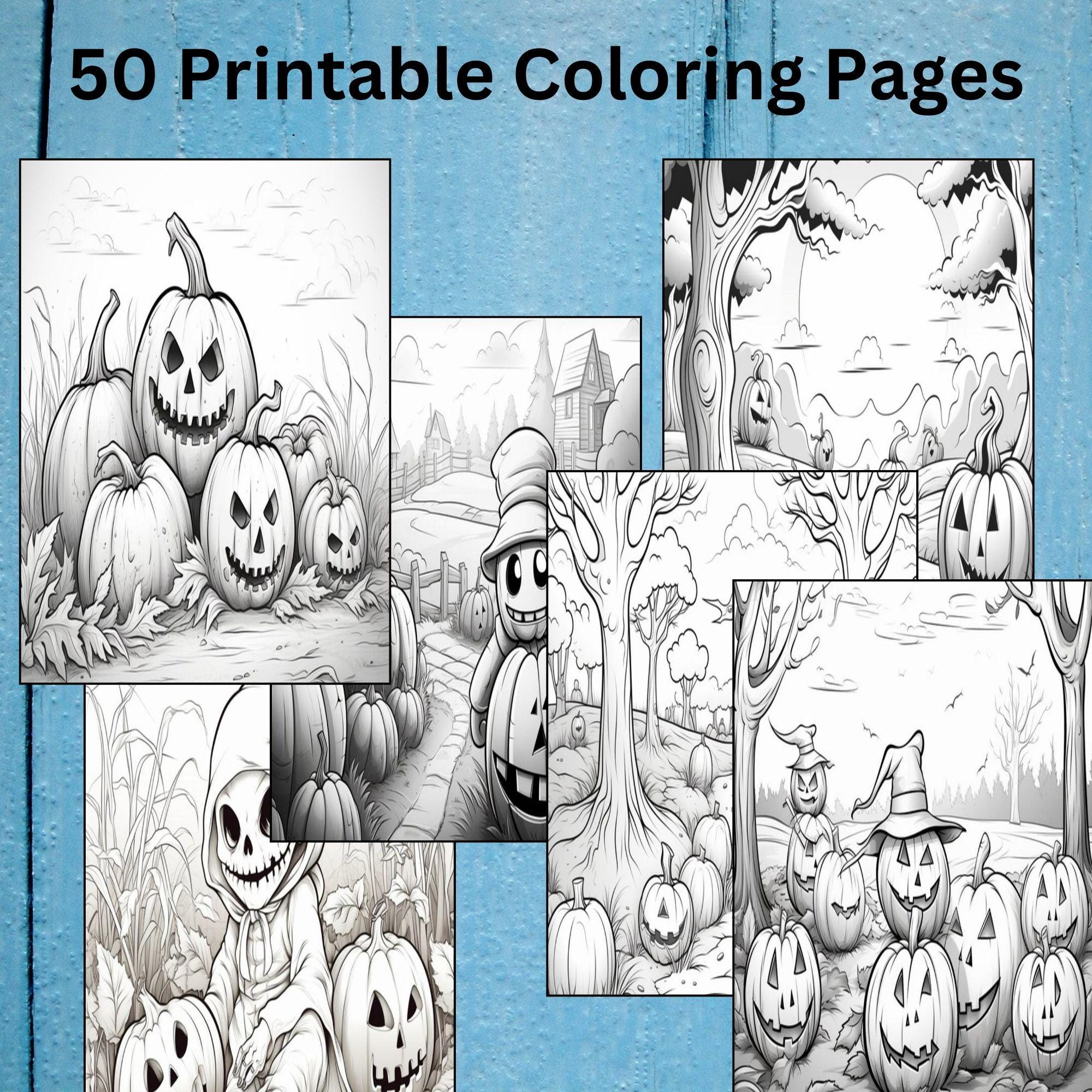 50 Halloween Printable Coloring Pages Kids Halloween Printable Coloring ...