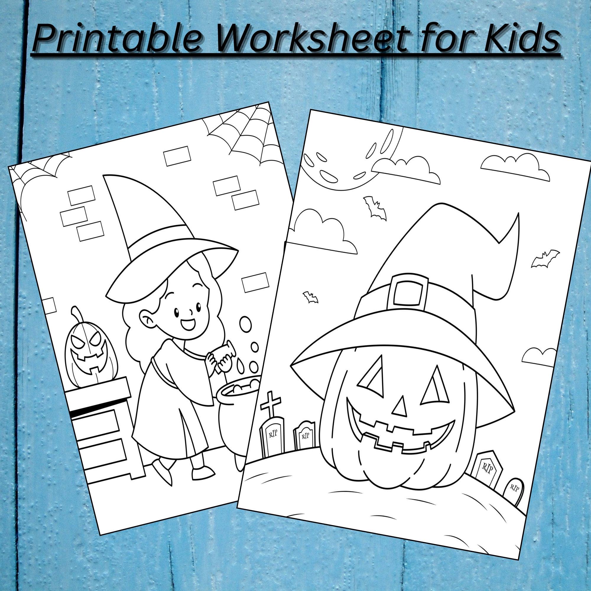 50 Halloween Printable Coloring Pages Kids Halloween Printable Coloring ...