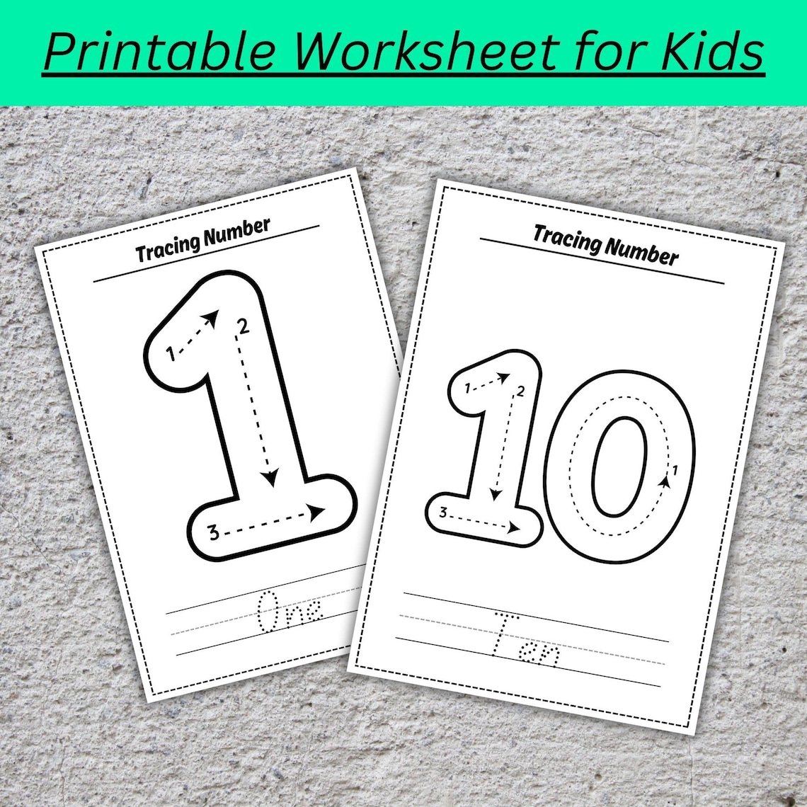 10 Number Tracing Worksheets, Traceable Numbers, Preschool Worksheets ...
