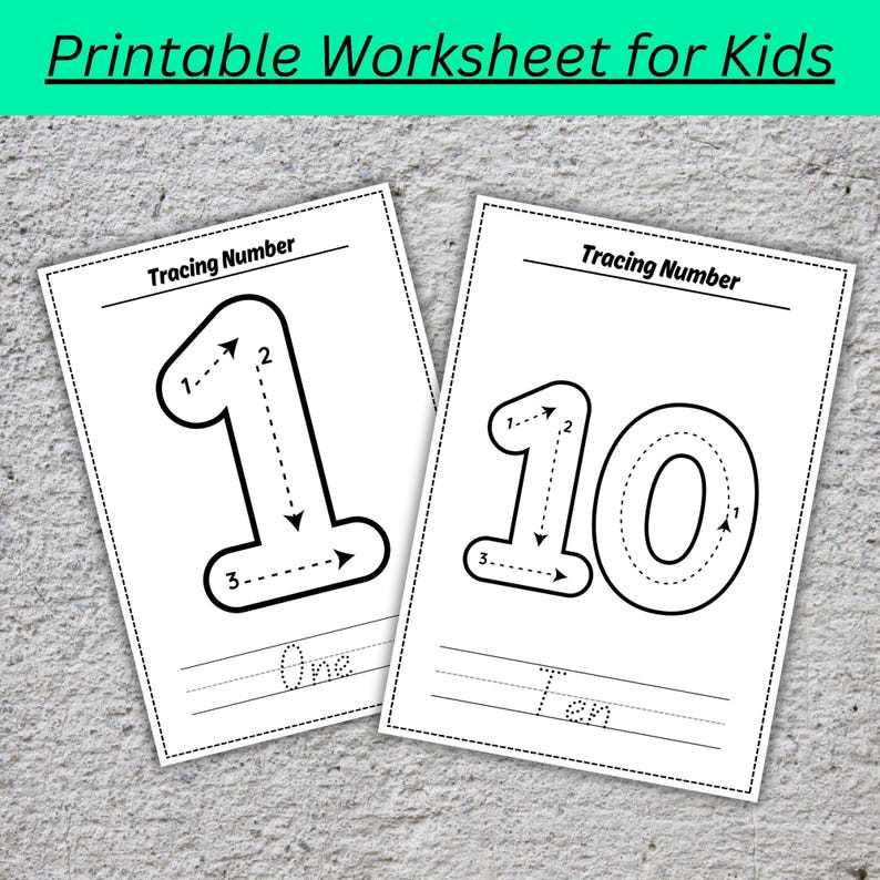 10 Number Tracing Worksheets, Traceable Numbers, Preschool Worksheets ...