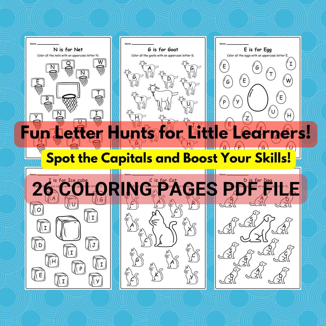 Alphabet Letter Search Worksheet, Letter Recognition, Preschool ...