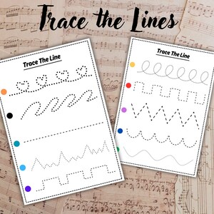 10 Preschool Line Tracing Worksheets Bundle, Line Trace Page Printable ...