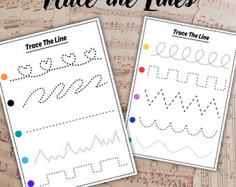 10 Preschool Line Tracing Worksheets Bundle, Line Trace Page Printable ...