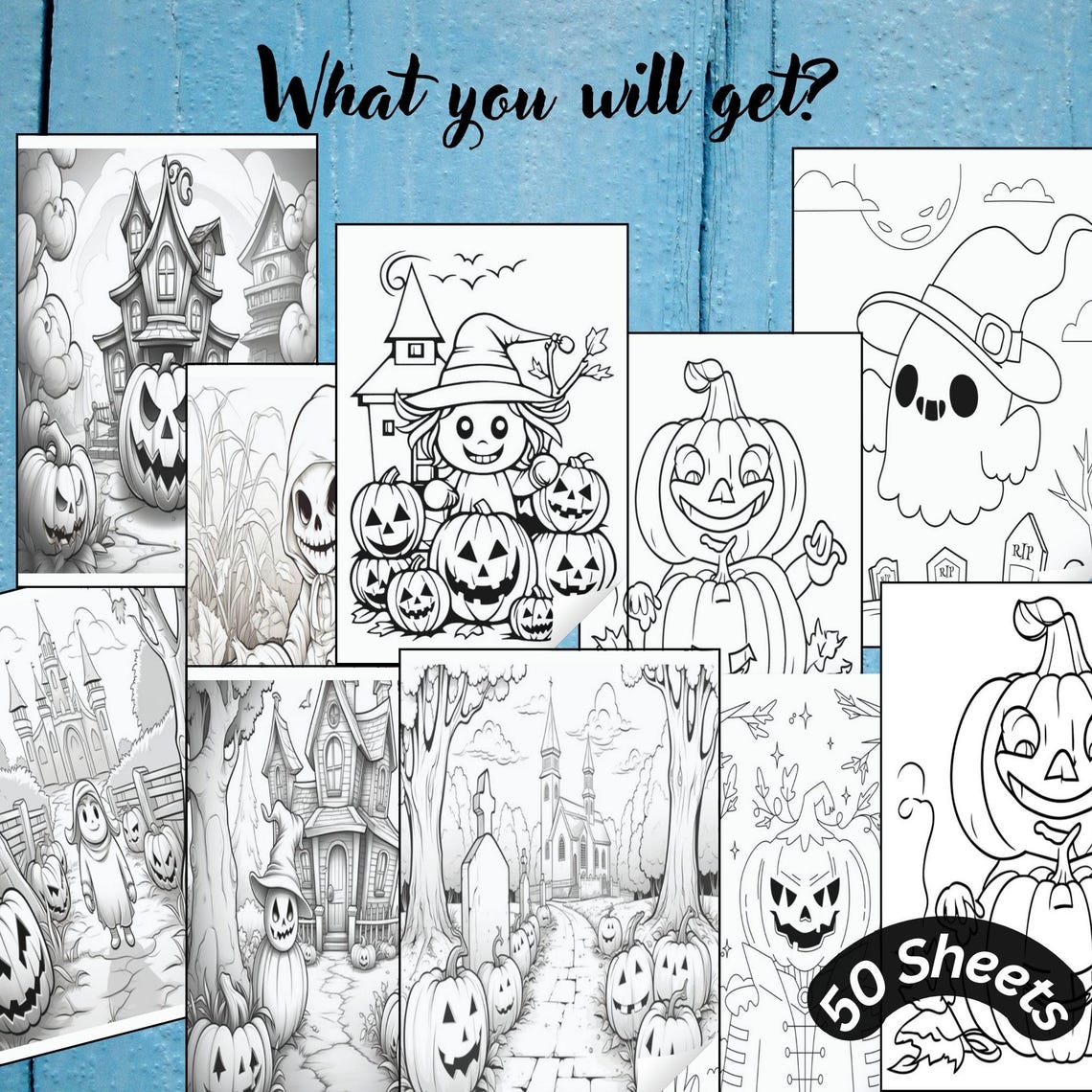 50 Halloween Printable Coloring Pages Kids Halloween Printable Coloring ...