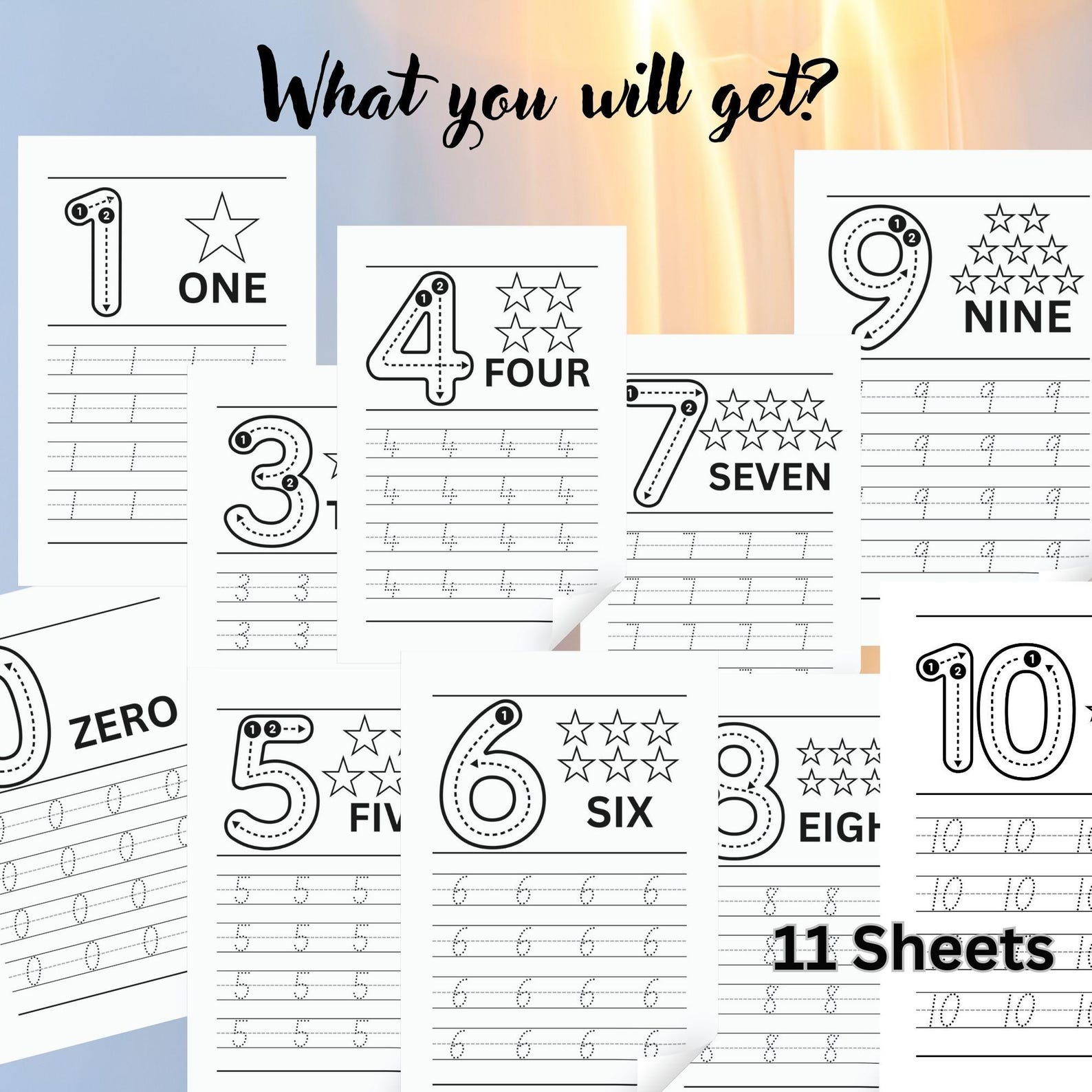 0-10 Number Tracing Worksheets, Traceable Numbers, Preschool Worksheets ...