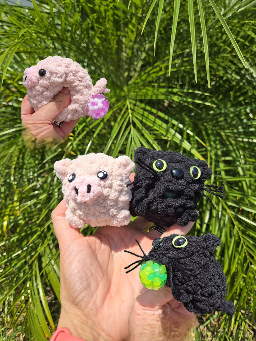 Cute Plush Stress Ball, Mini Kitty Cat or Little Piggy, Fun Stress Pet ...